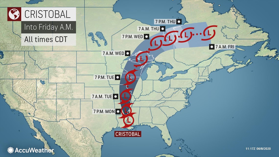 Cristobal to unleash rare tropical high winds, heavy rain over Midwest ...