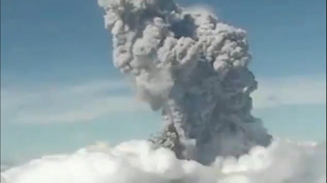 Volcano violently erupts sending debris into sky | 9news.com