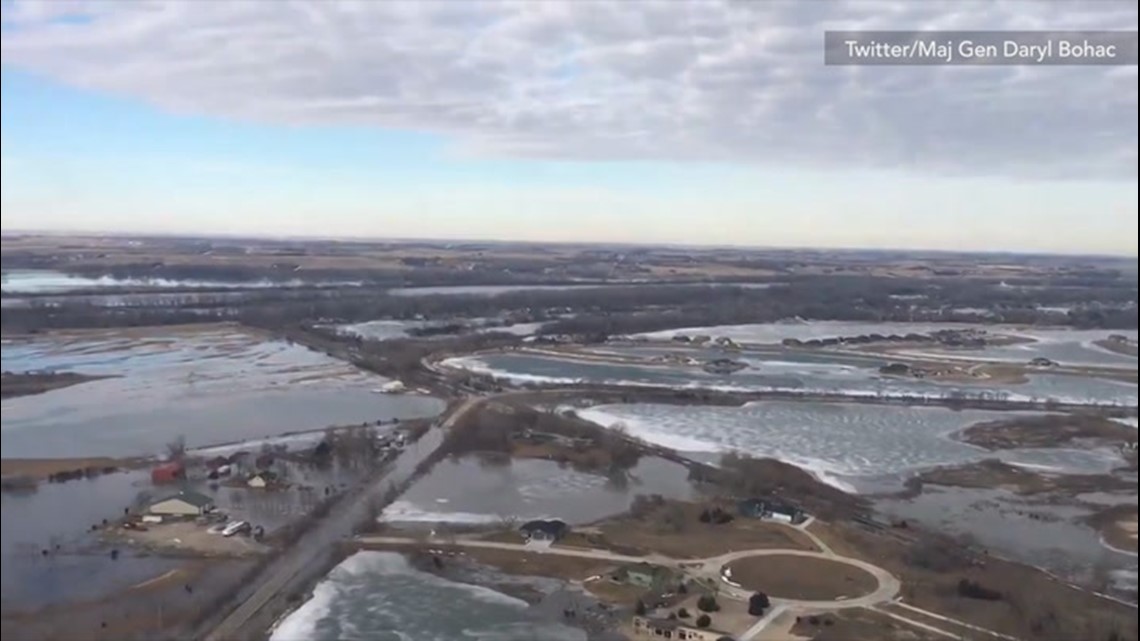 Aerial captures how extensive floodwaters have spread | 9news.com