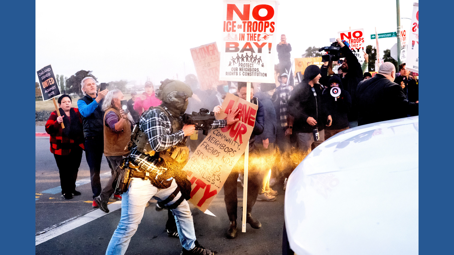 Federal Agents Arrive as Protesters Block Bay Area Coast Guard Base ...