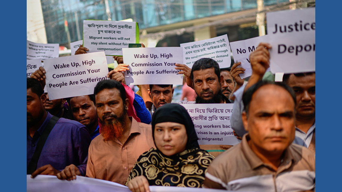 Bangladeshi workers protest over unpaid wages and mistreatment claims ...