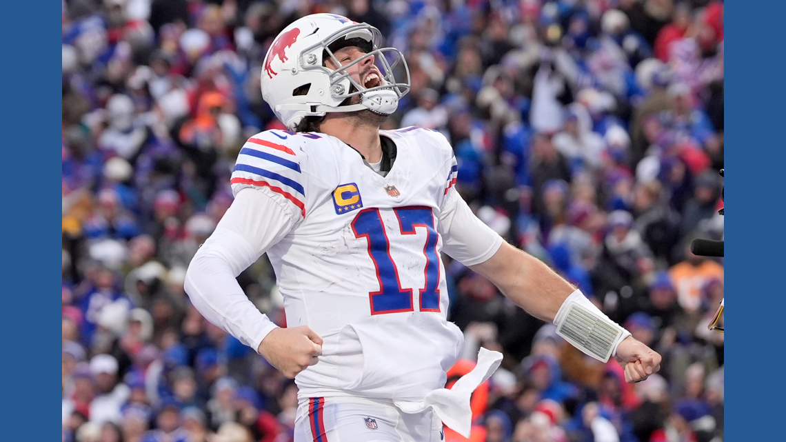 Josh Allen has 3 TDs passing, 3 rushing to outduel Baker Mayfield as ...