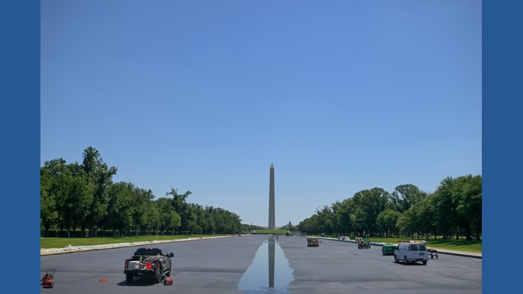 Trump says Reflecting Pool work is done and it's set to be filled with ...