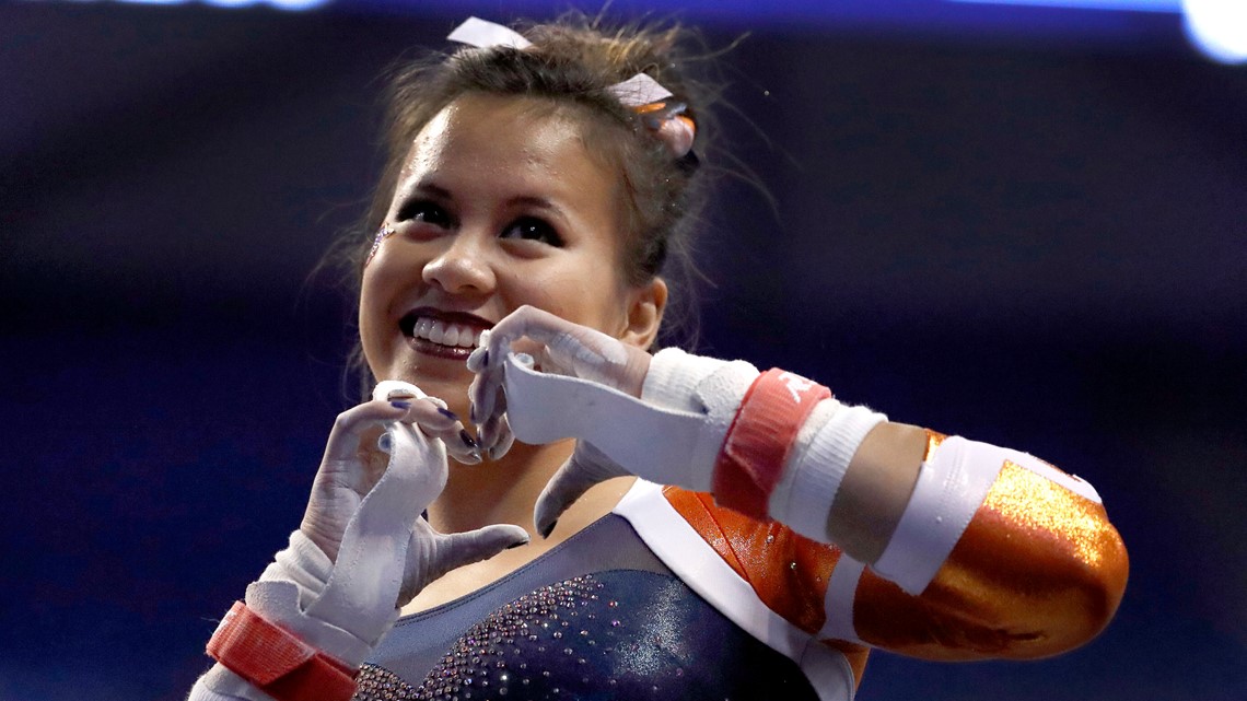 Auburn gymnast Samantha Cerio walks down aisle after serious injury ...