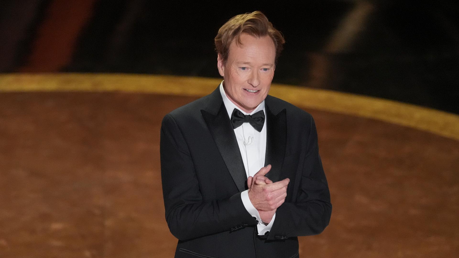 Conan O'Brien hosts the 2026 Oscars, taking opening shots at AI and ...