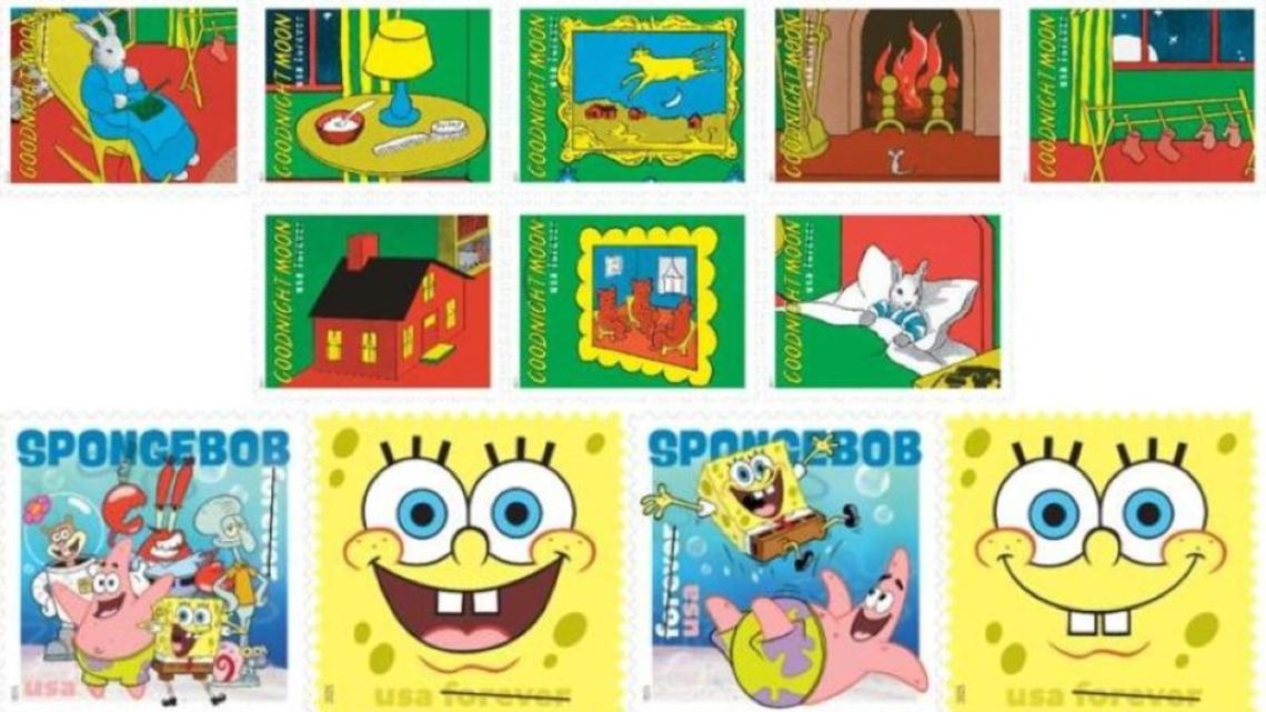 'SpongeBob' and 'Goodnight Moon' stamps released by USPS | 9news.com