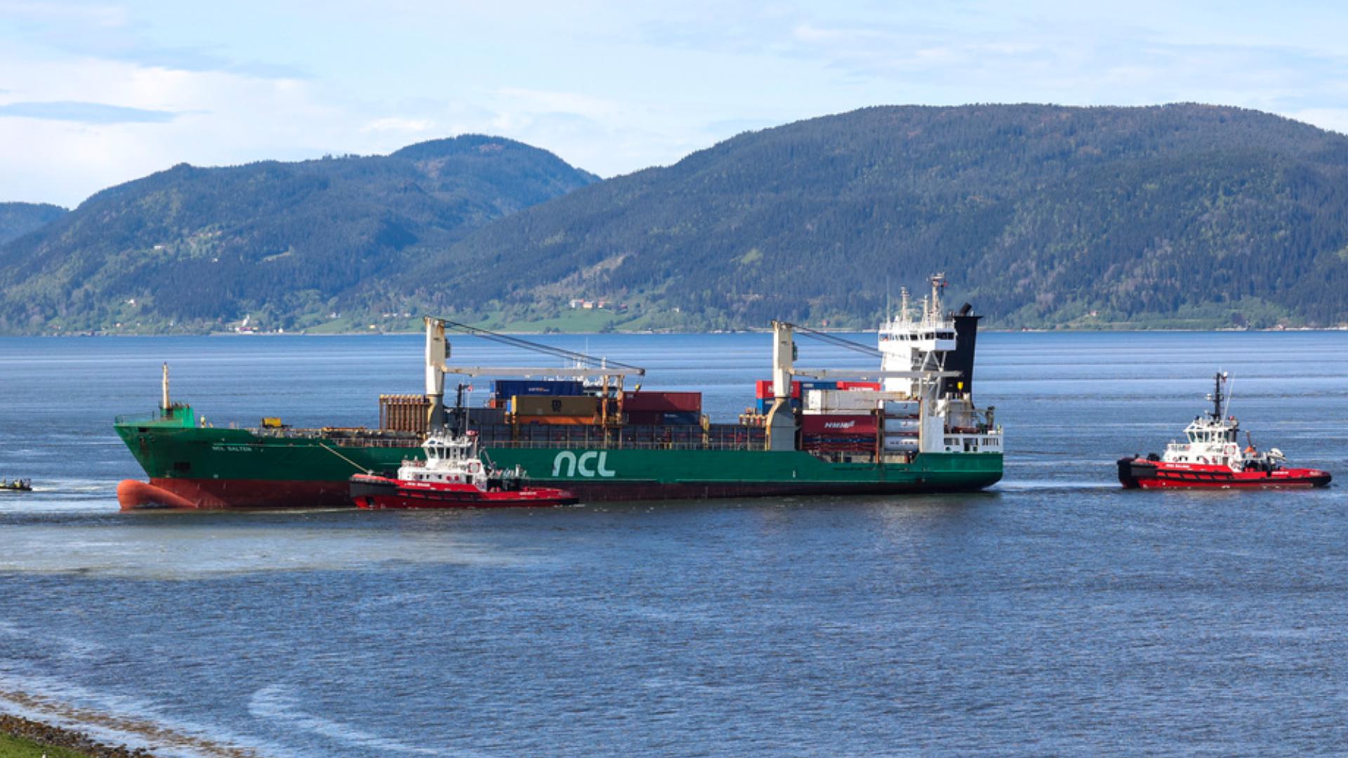 Cargo ship that narrowly missed house refloated in Norwegian fjord ...