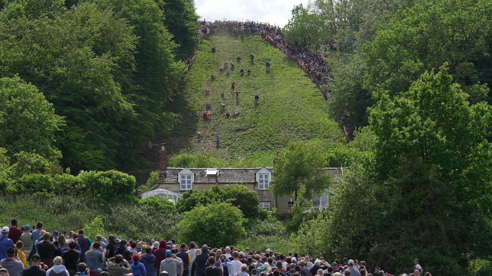 American man wins chaotic UK race chasing cheese down a hill | 9news.com