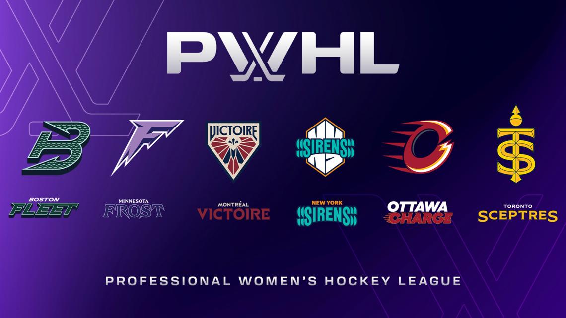 PWHL unveils logos, team names for second season | 9news.com