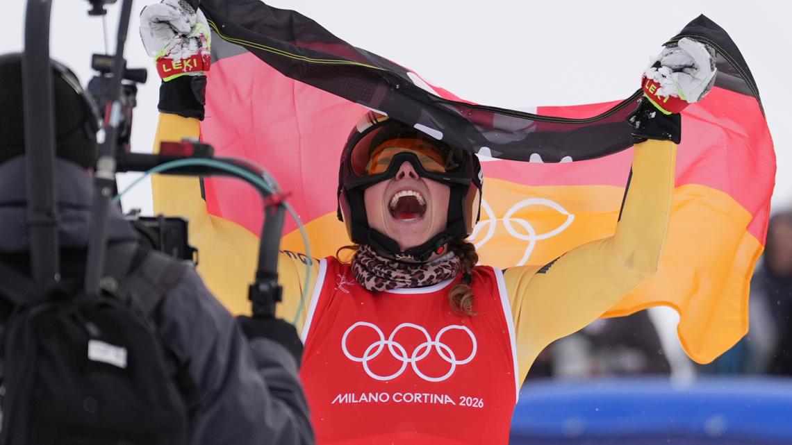 Germany wins Olympic gold in women's skicross | 9news.com