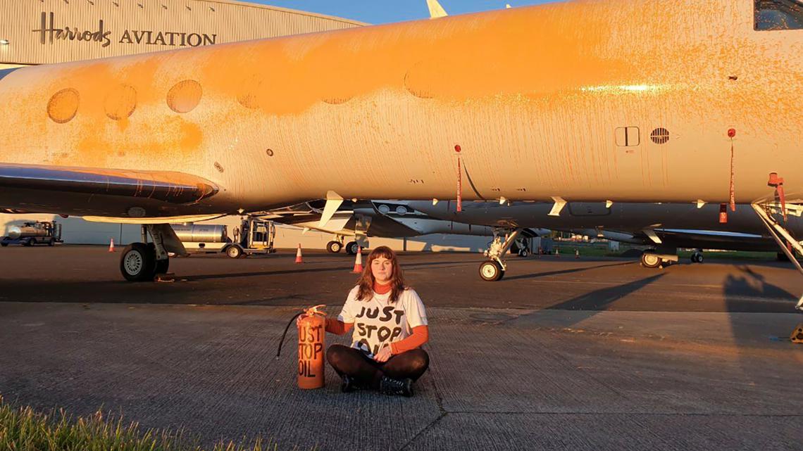 Activists spray-paint private jets orange, a day after Stonehenge ...