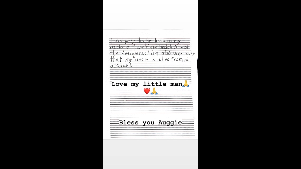 Jeremy Renner Shares Nephew's Touching Handwritten Note: 'Very Lucky ...