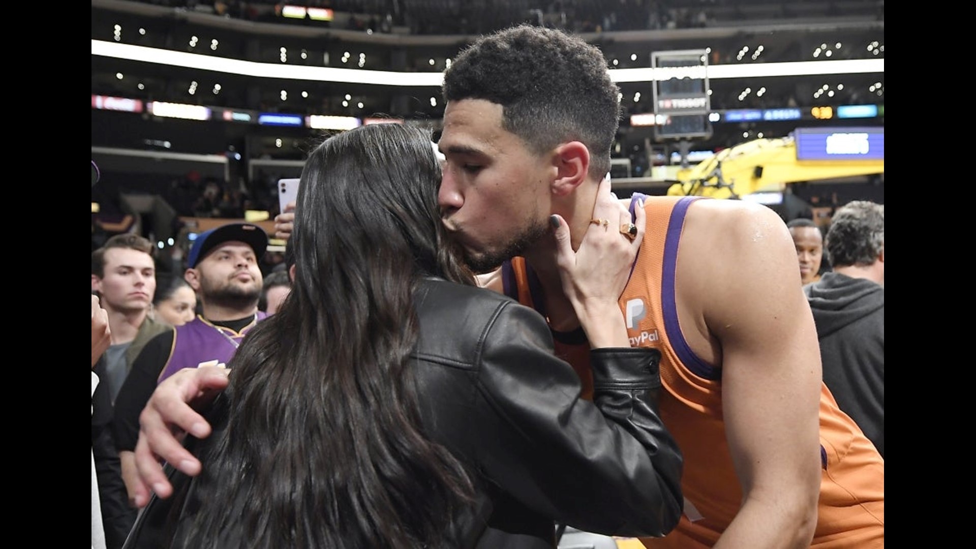 Devin Booker Kisses Kendall Jenner Courtside in Rare PDA Moment | 9news.com