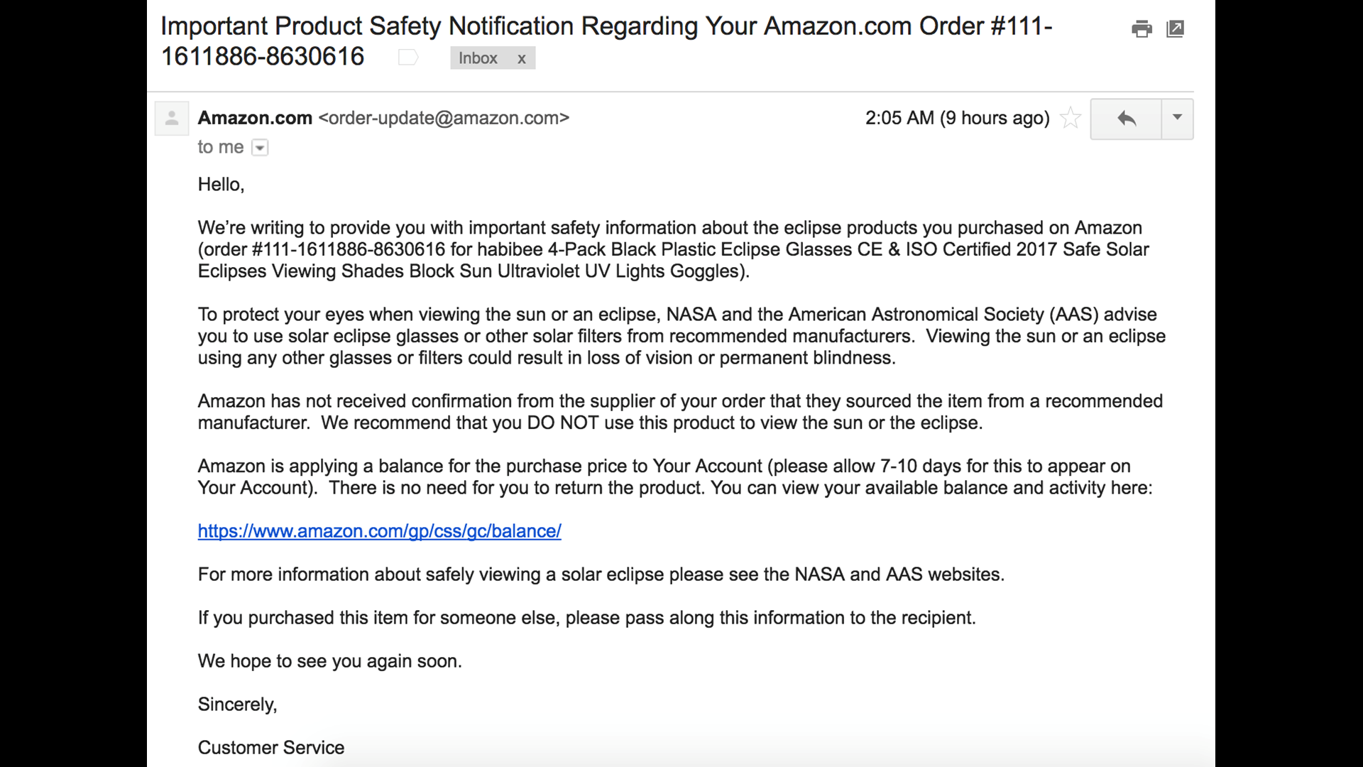 Amazon eclipse glasses recall creates panic for buyers, sellers | 9news.com