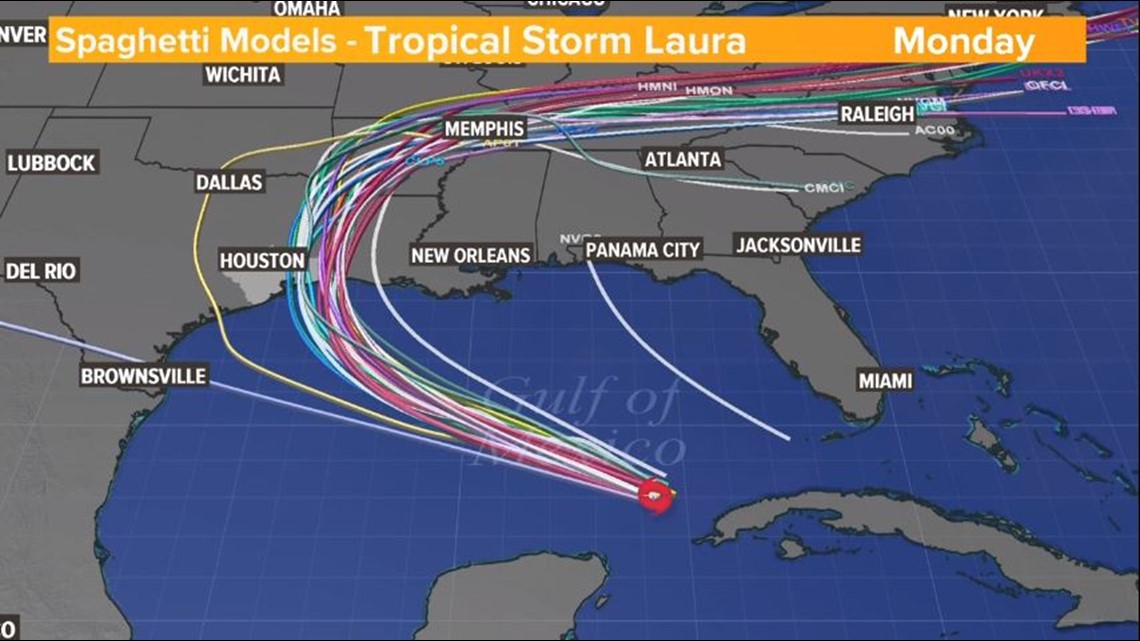 Tropical Storm Laura path, tracks and spaghetti models | 9news.com