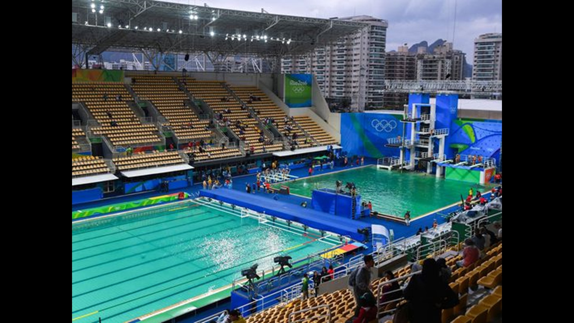 Water returning to normal color in Rio Olympic diving, water polo pools ...