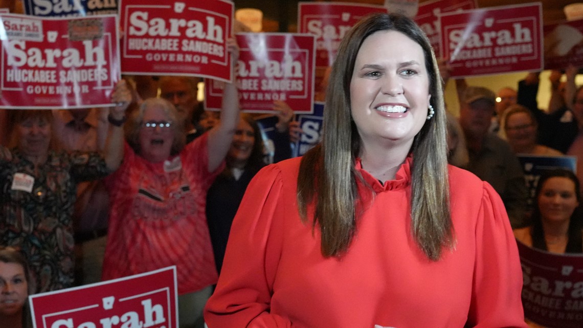 Sarah Huckabee Sanders elected as 1st female Arkansas governor | 9news.com