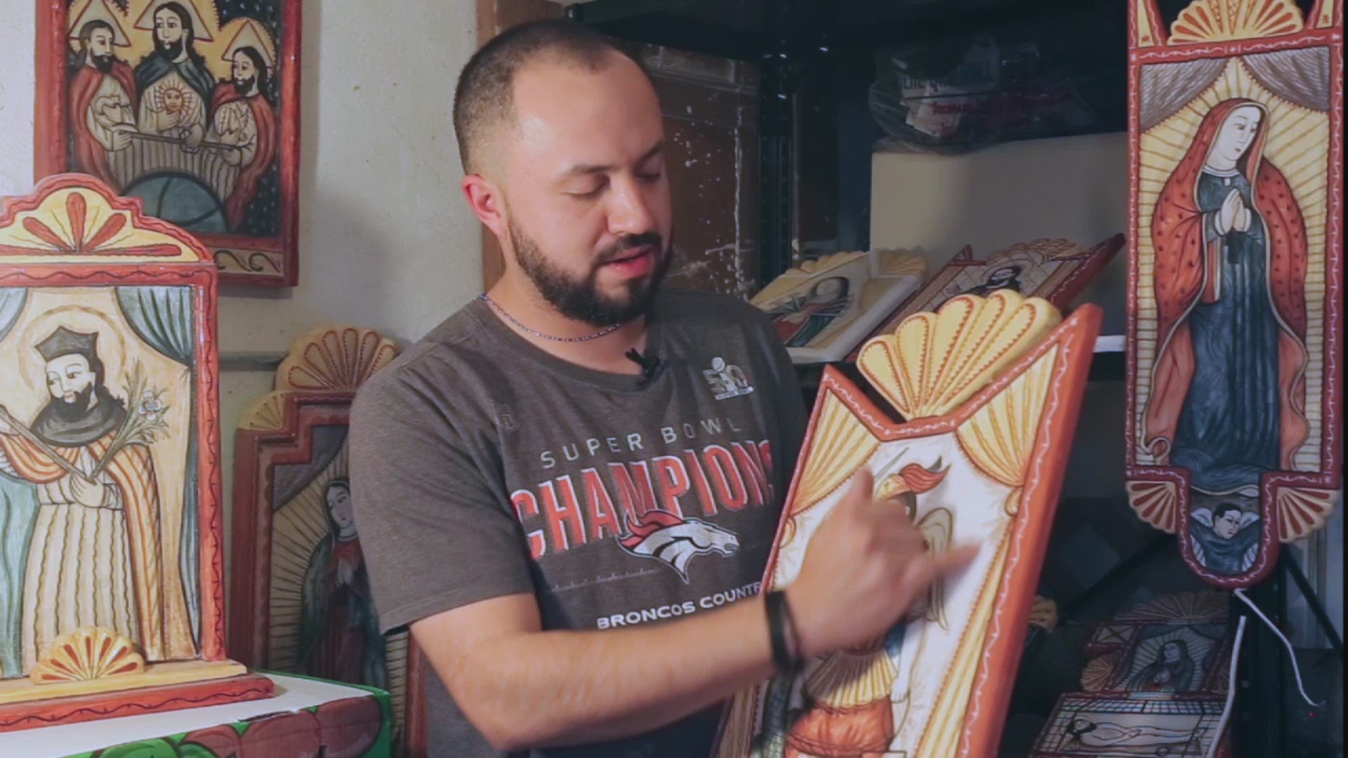 Artist creates Retablos using paint he made in Colorado | 9news.com