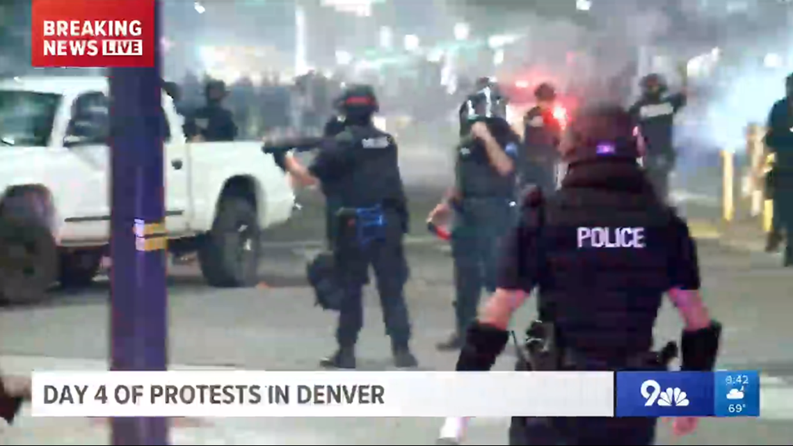 Protesters facing off with police in Denver on day 4 of protests ...