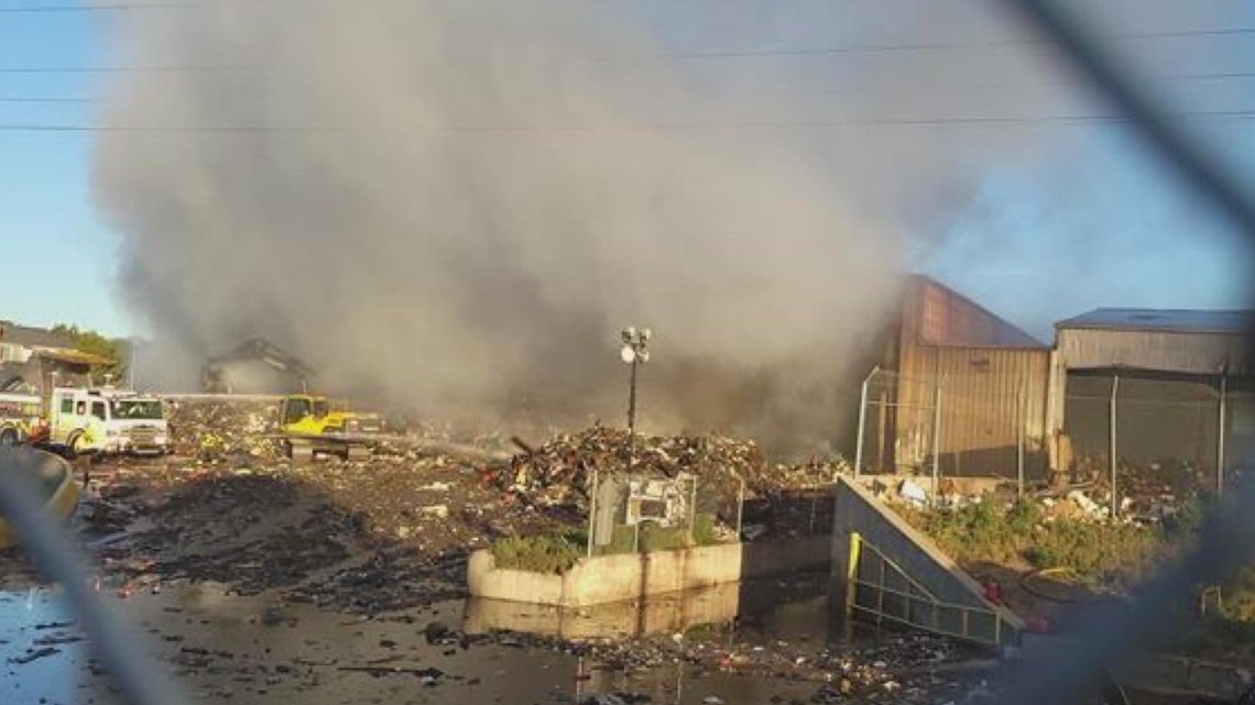 Fire at waste facility blows smoke across Denver metro area | 9news.com