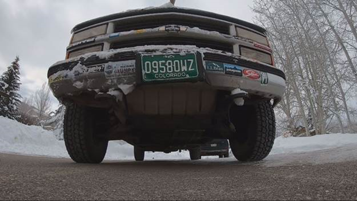 Steamboat Springs truck covered in hundreds of stickers | 9news.com