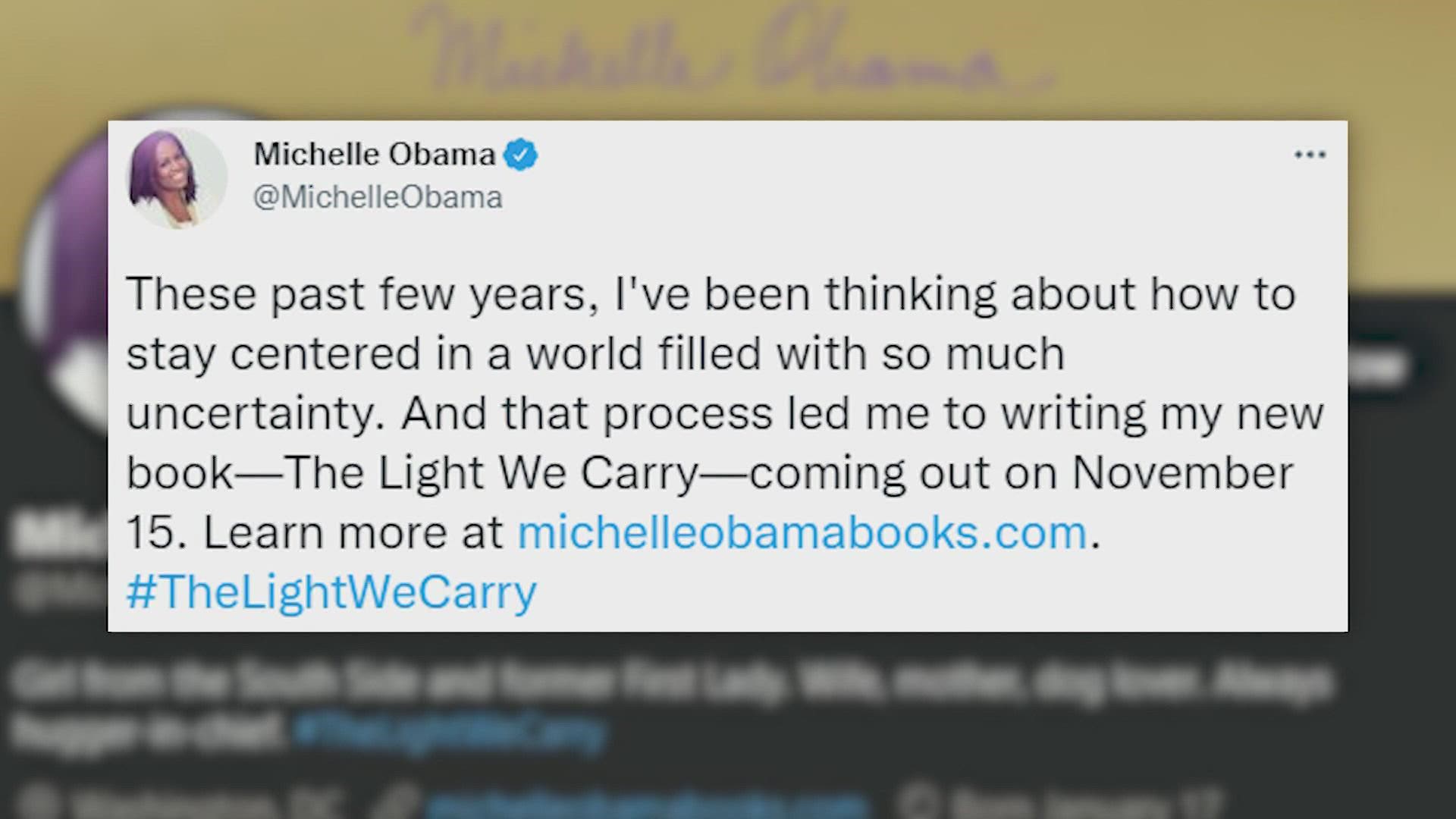 Michelle Obama's new book, 'The Light We Carry' | 9news.com