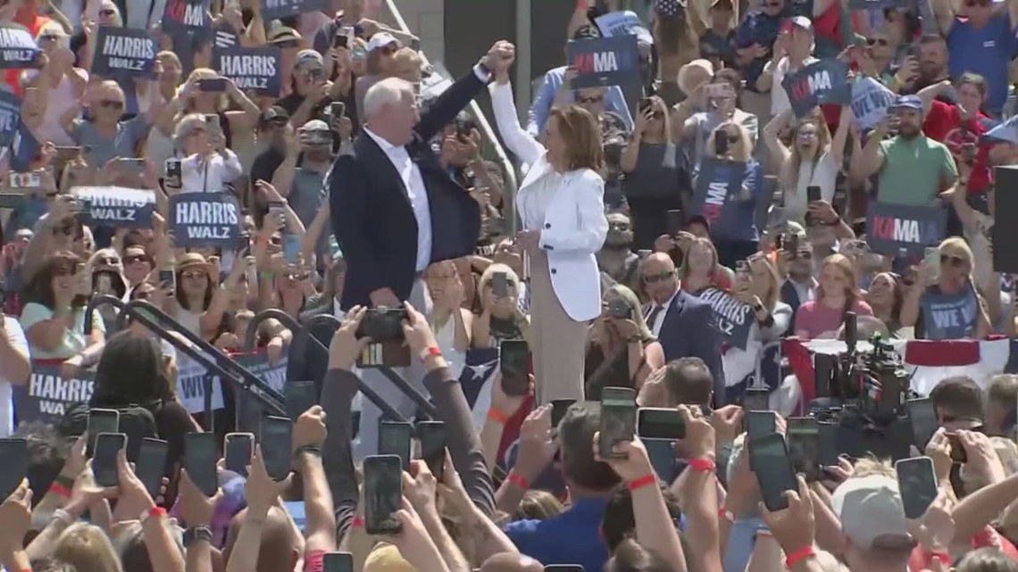 Harris, Walz campaign in Wisconsin | 9news.com