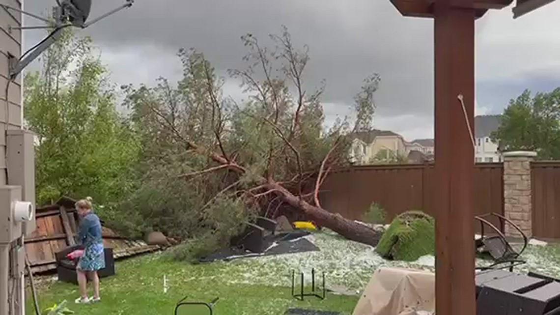 Tornado causes damage in Highland Ranch backyard | 9news.com