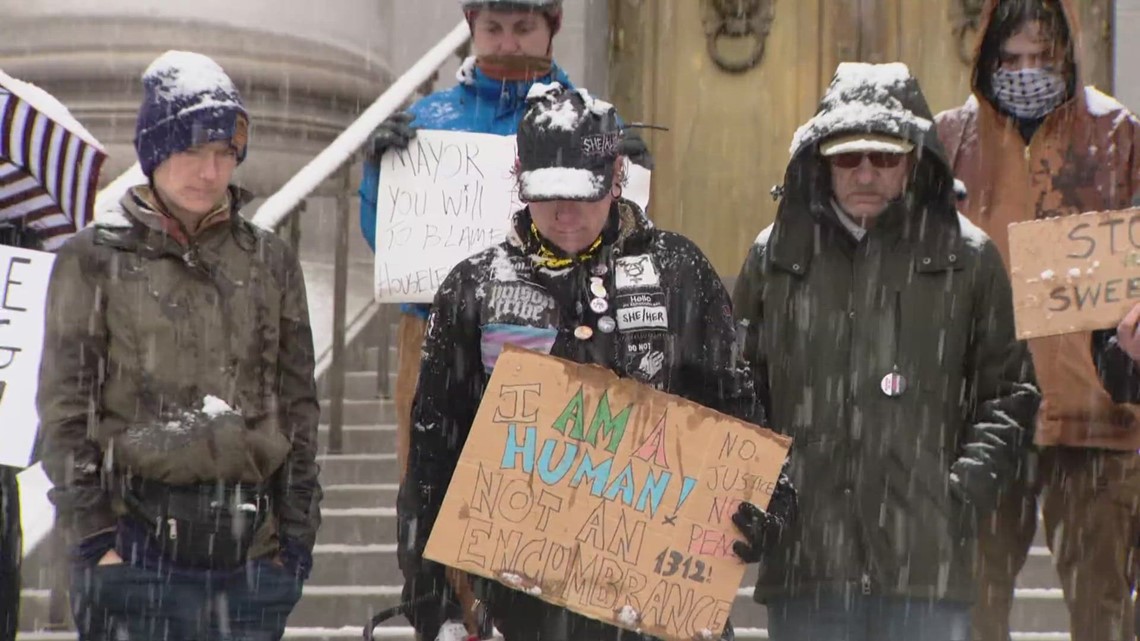 Demonstrators protest Denver mayor's first veto | 9news.com