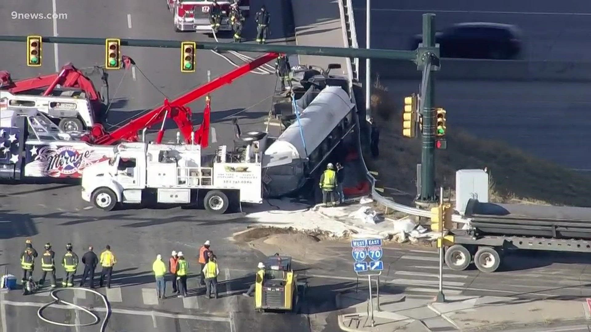 Tanker spills diesel fuel onto Chambers at I-70 | 9news.com