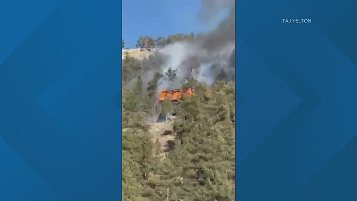 Video shows Boulder County wildfire burning building | 9news.com