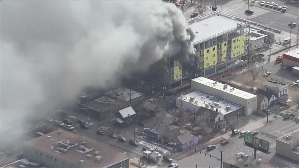 Building under construction catches fire in Denver | 9news.com