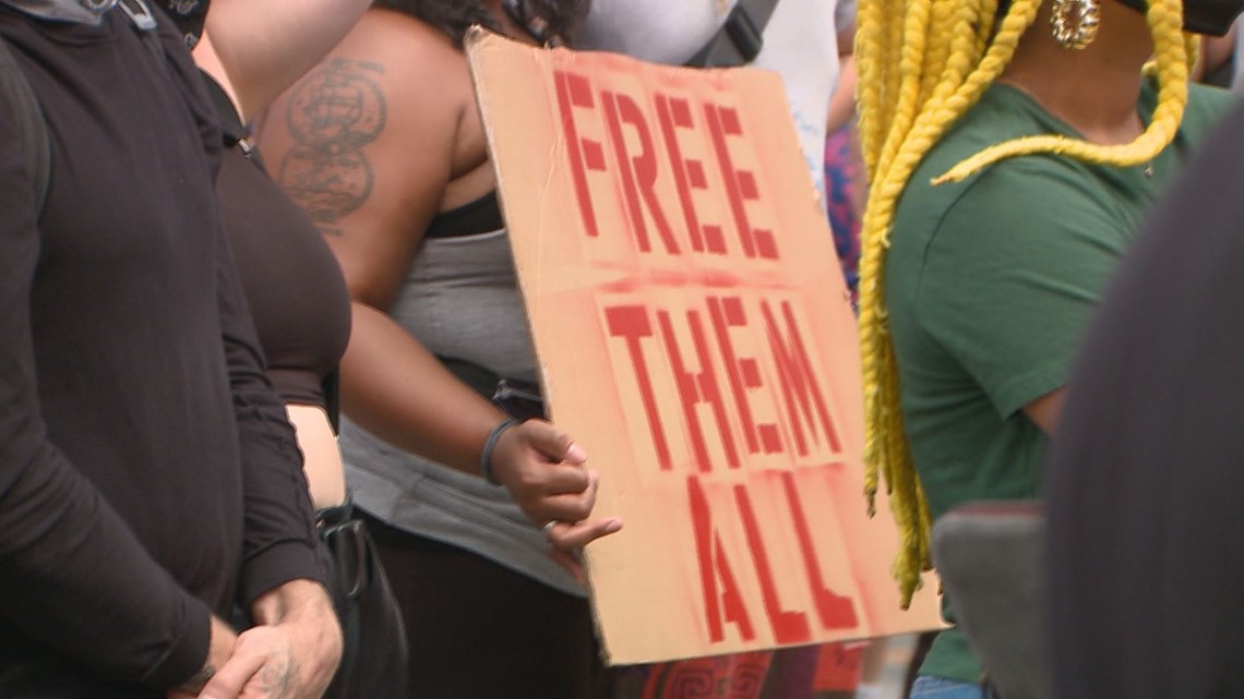 Protesters rally to demand charges be dropped against protest ...