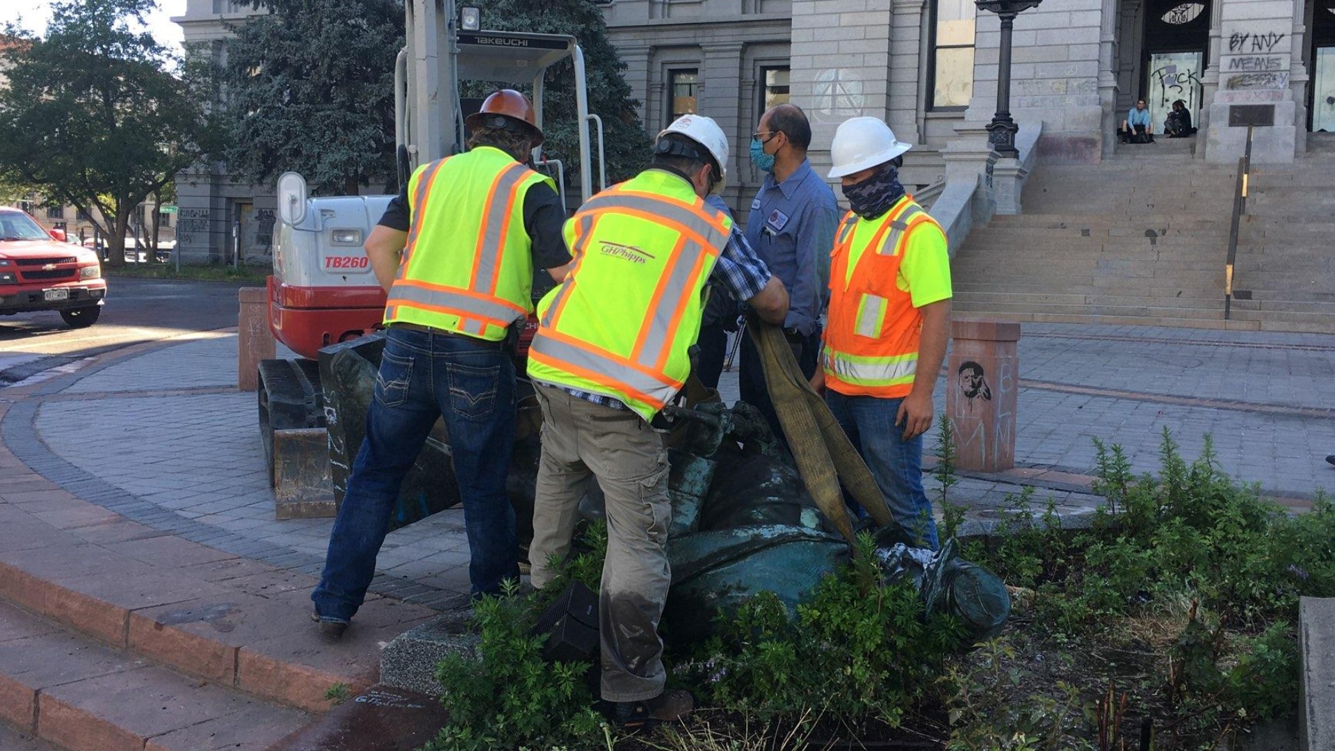 Civil War monument toppled at Colorado State Capitol | 9news.com