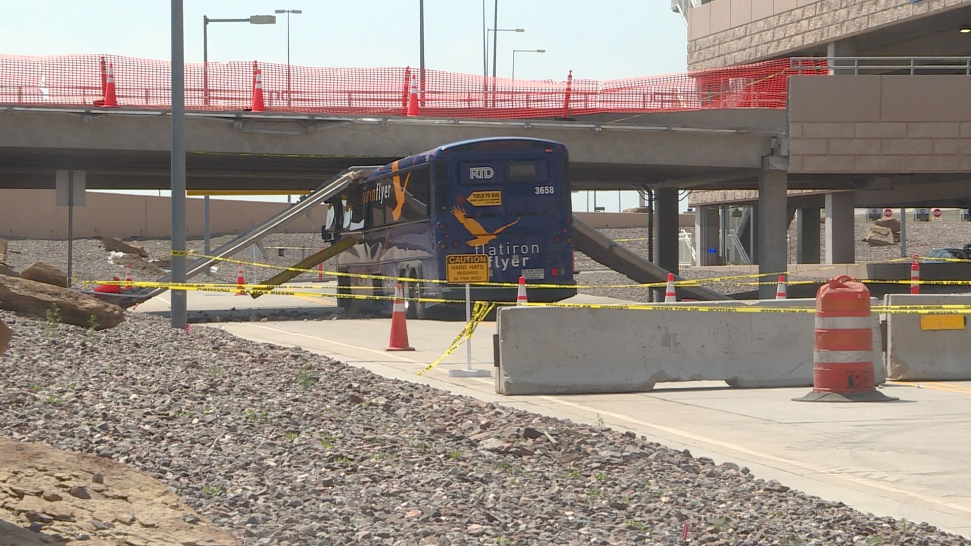 WATCH: Video shows inside of RTD bus as it became wedged under airport ...