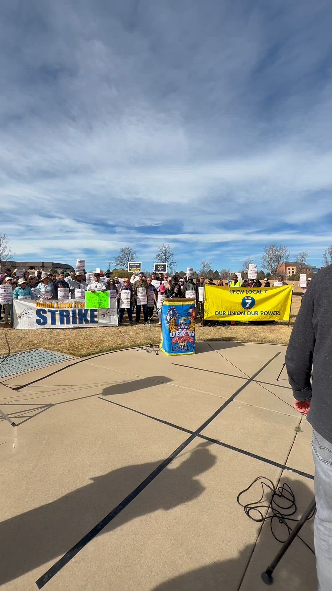Day 3 of JBS strike, press conference near corporate offices | 9news.com