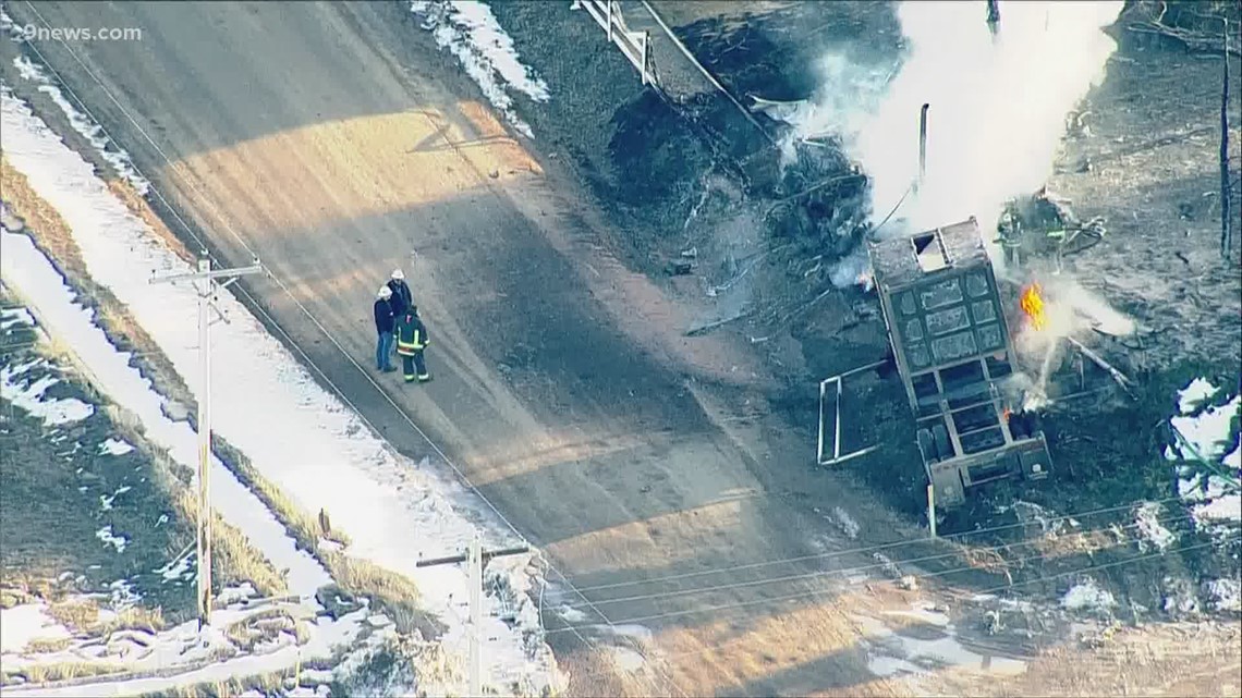 Explosion reported in Greeley after semi crashes into gas line | 9news.com