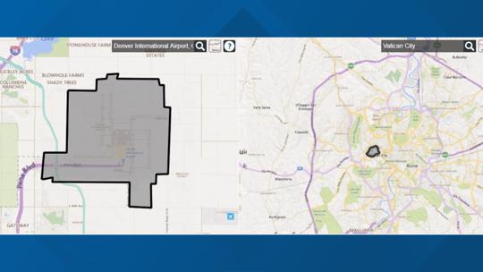 DIA is bigger than multiple major cities, all but 1 other airport ...
