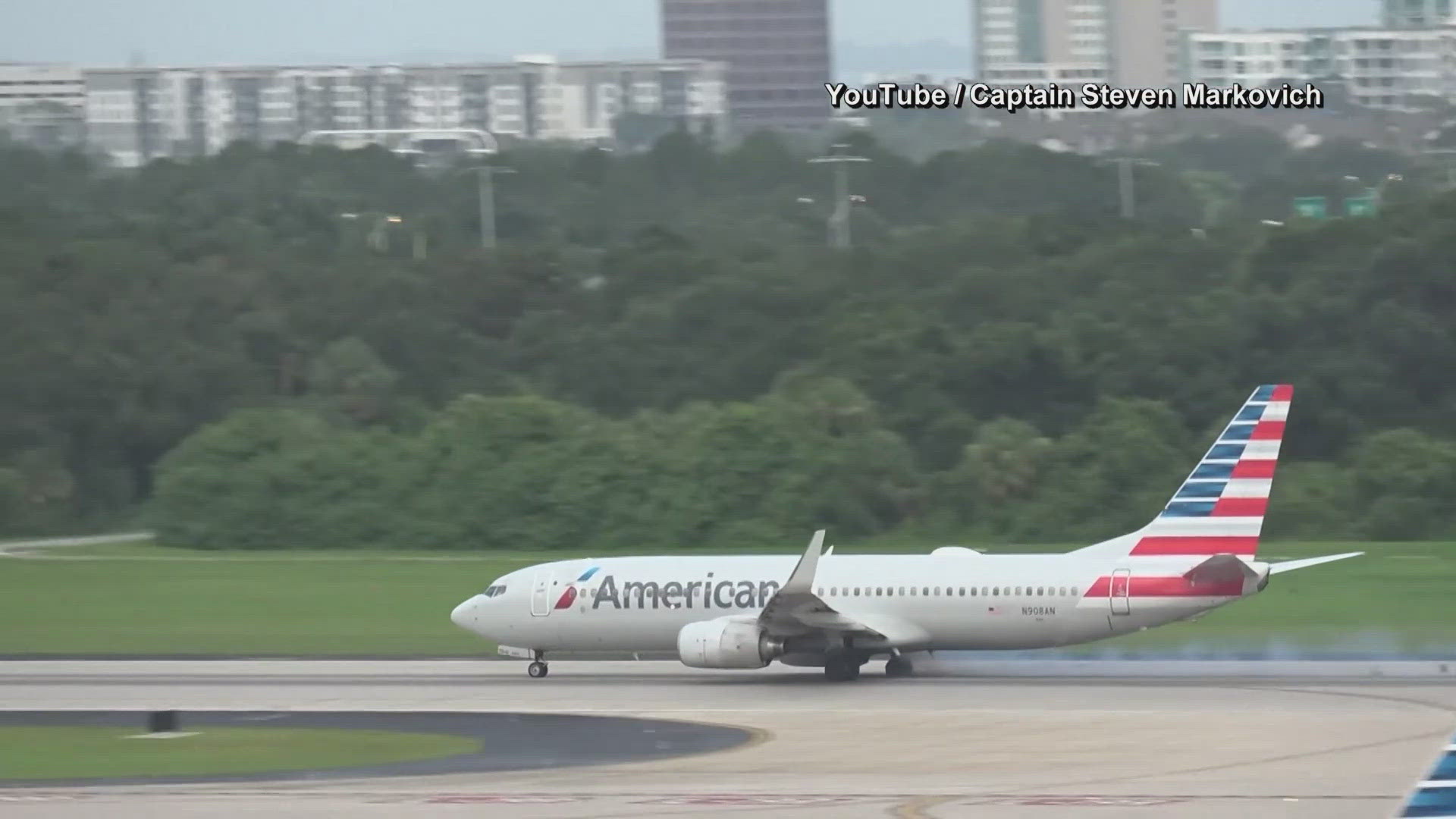 Plane tire explodes at Tampa airport | 9news.com