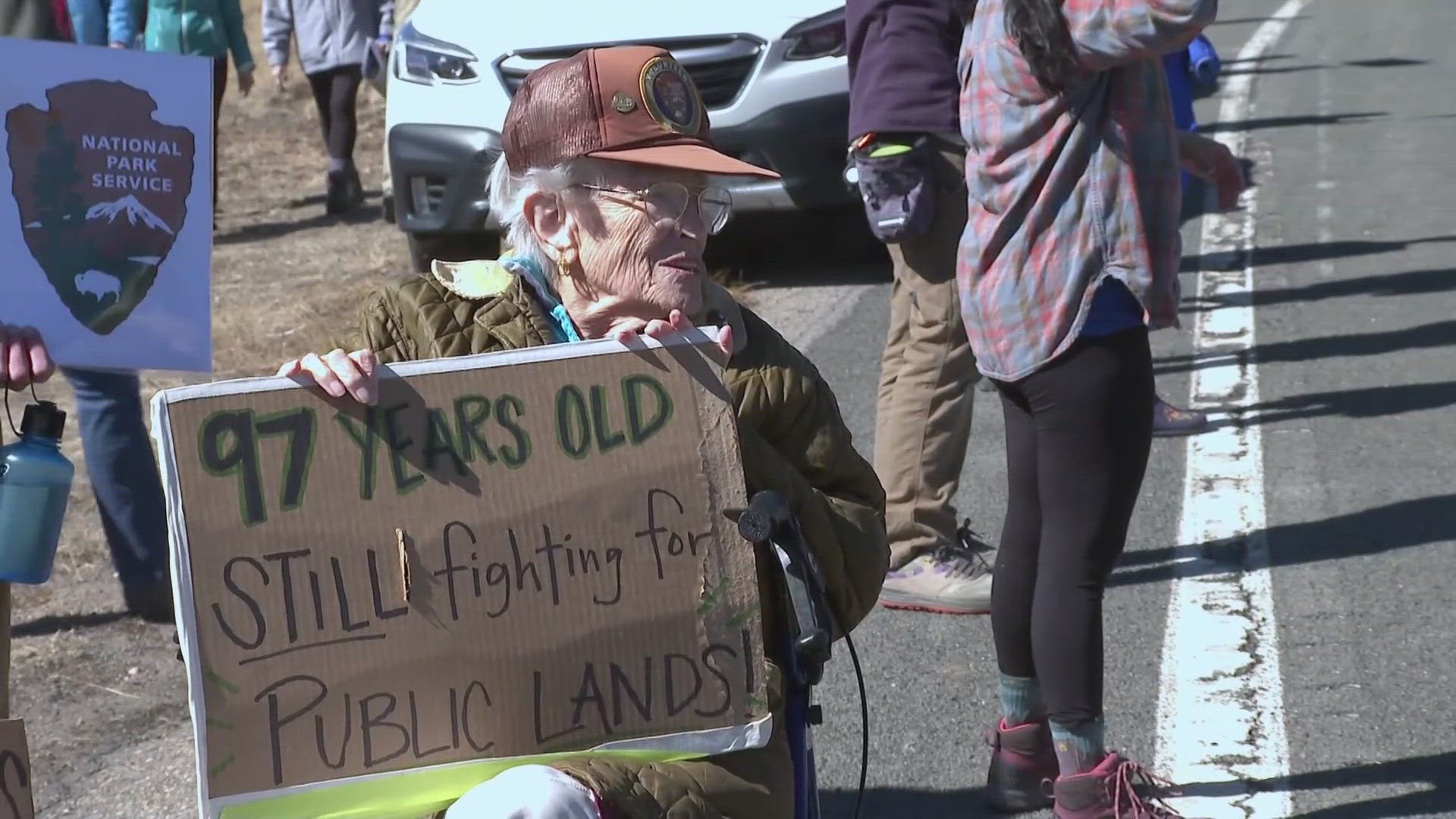 Hundreds protest at Rocky Mountain National Park over layoffs | 9news.com