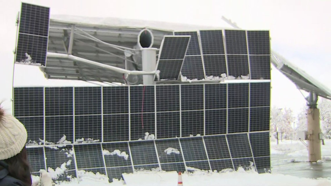 Heavy, wet snow damages solar panels | 9news.com