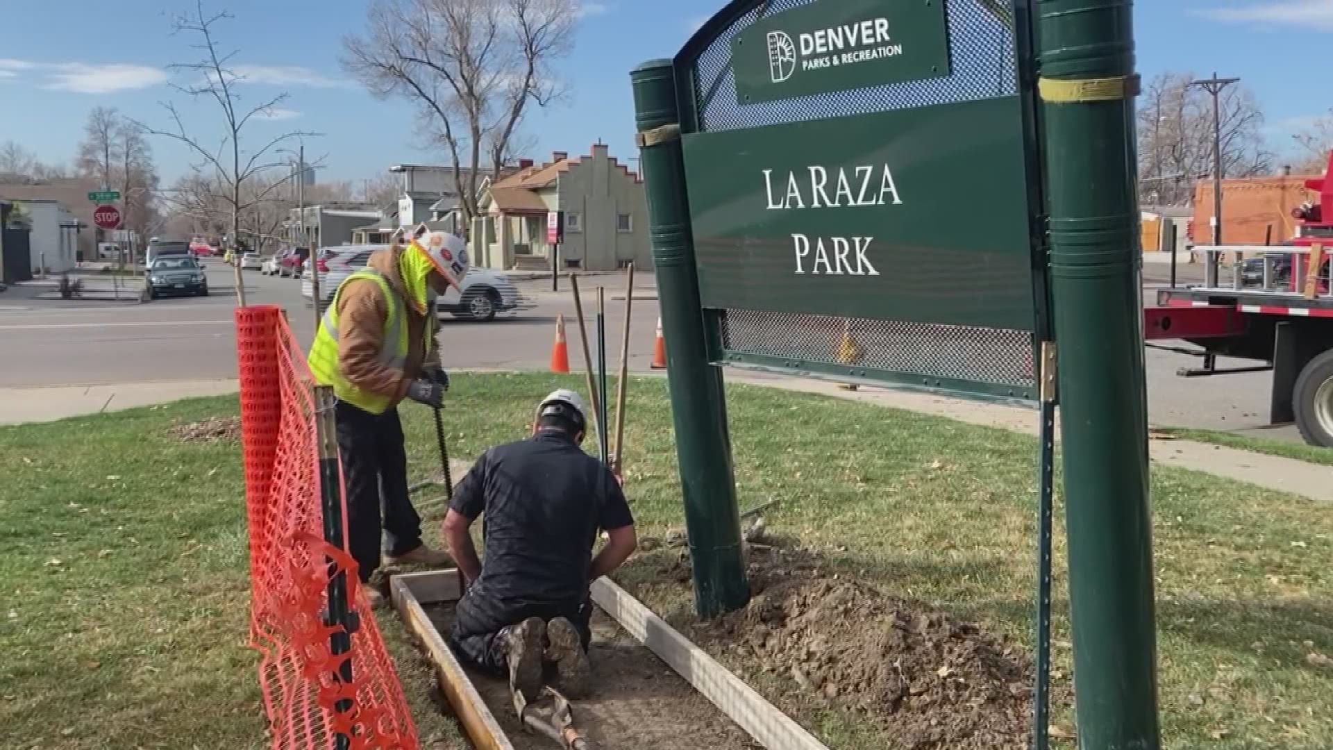RAW: 'La Raza Park' signs installed at newly renamed Denver park ...