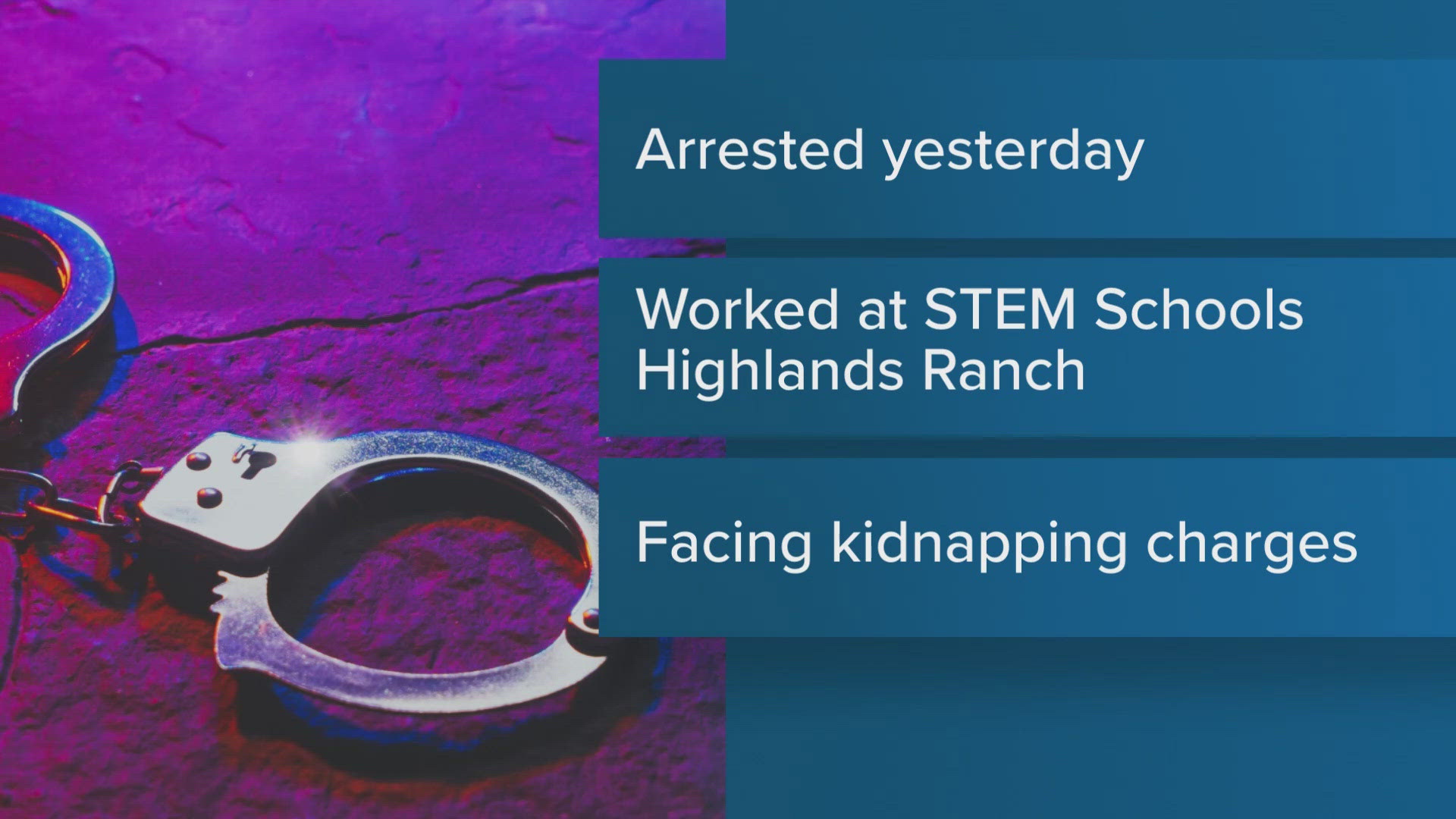Former STEM School Highlands Ranch teacher arrested | 9news.com