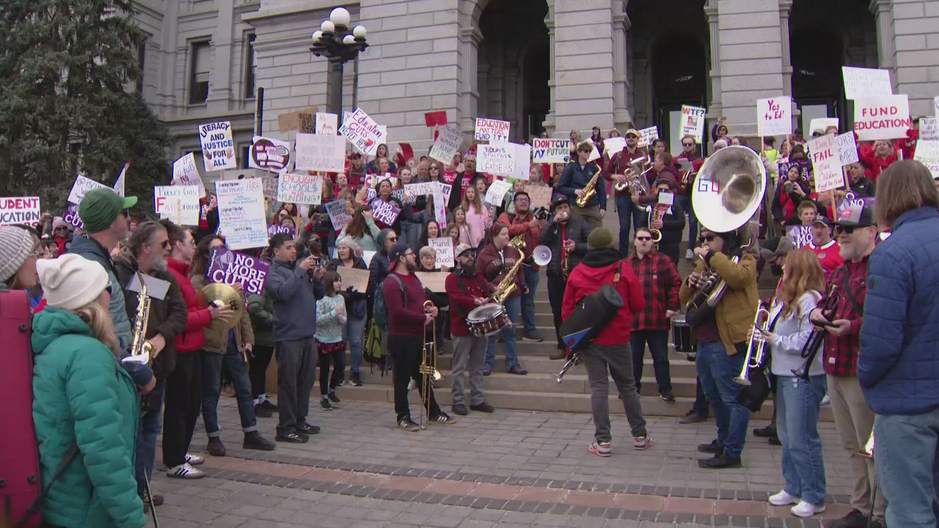 Hundreds rally at Colorado State Capitol to protest education funding ...