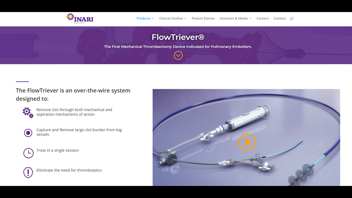 Inari Medical - VIR - FlowTriever - November 9, 2020 | 9news.com
