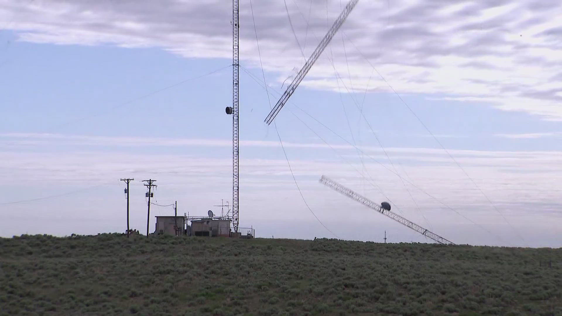 Crews demolish 70-year-old communications tower | 9news.com