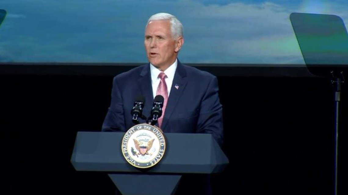 Pence tells space summit Trump wants a man on moon again | 9news.com