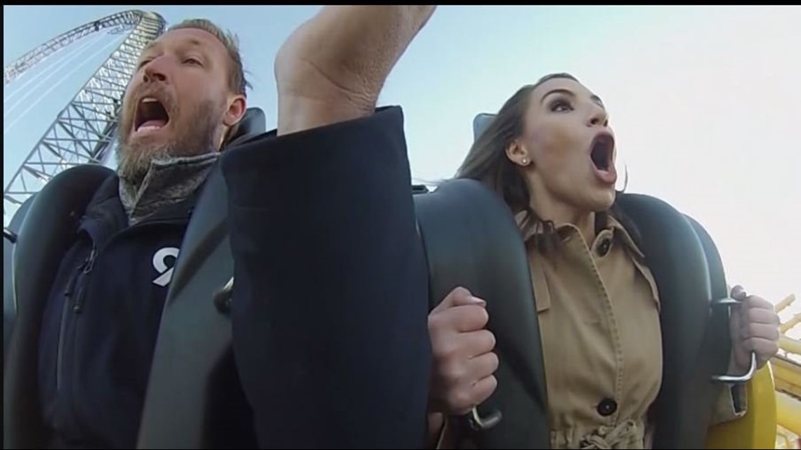 WATCH: Liz Kotalik tackles her fear of heights at Elitch Gardens ...