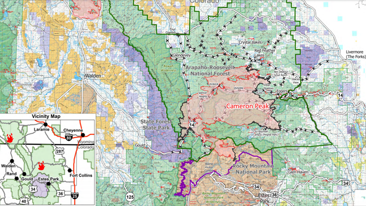 Cameron Peak Fire containment is at 42%; Some evacuations lifted ...