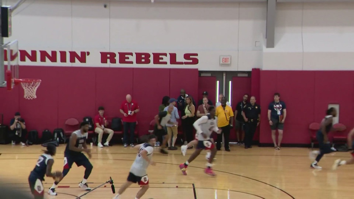 Team USA men's basketball practices in Vegas | 9news.com